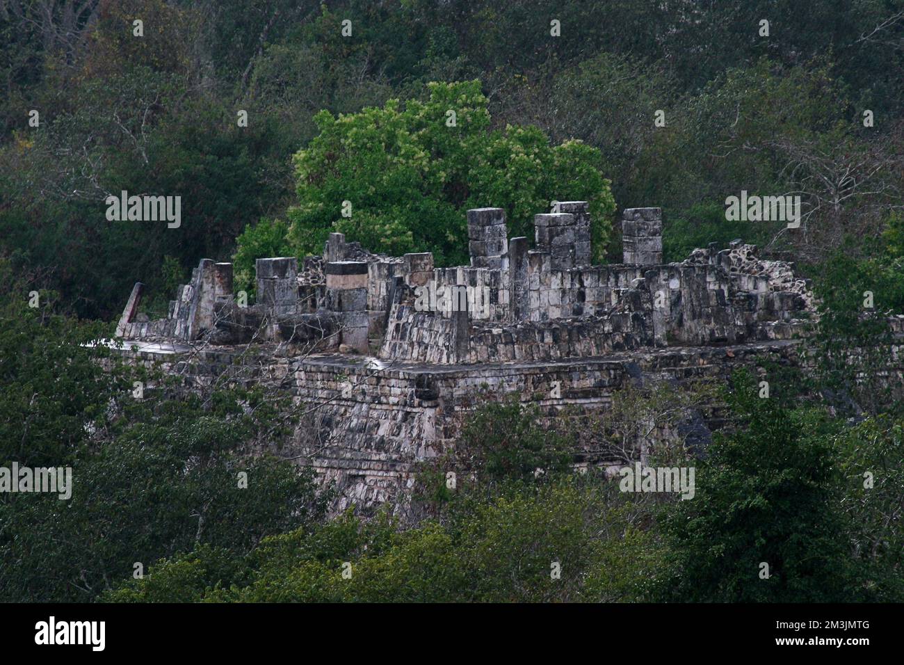 General View of the Chichen Itza archaeological area, symbol of ...