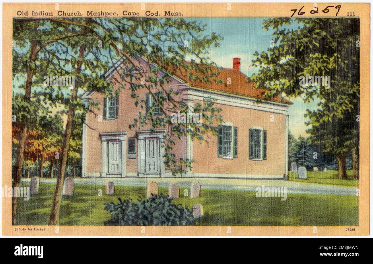 Old Indian Church, Mashpee, Cape Cod, Mass. , Churches, Tichnor ...
