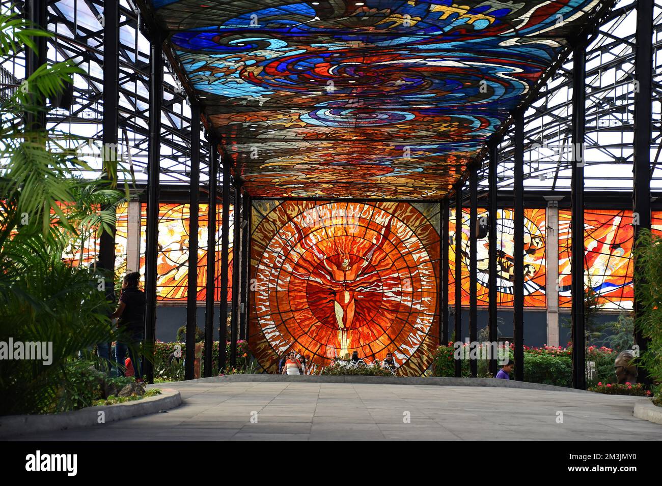 Detail of the Botanical Garden The Cosmovitral, this stained glass ...