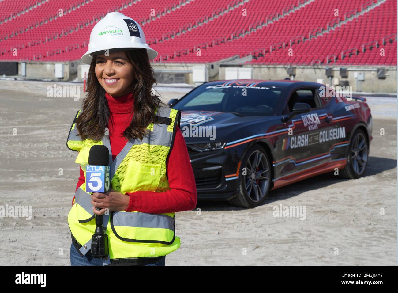 KTLA 5 Morning News female reporter Erin Myers during 2023 Busch Light ...
