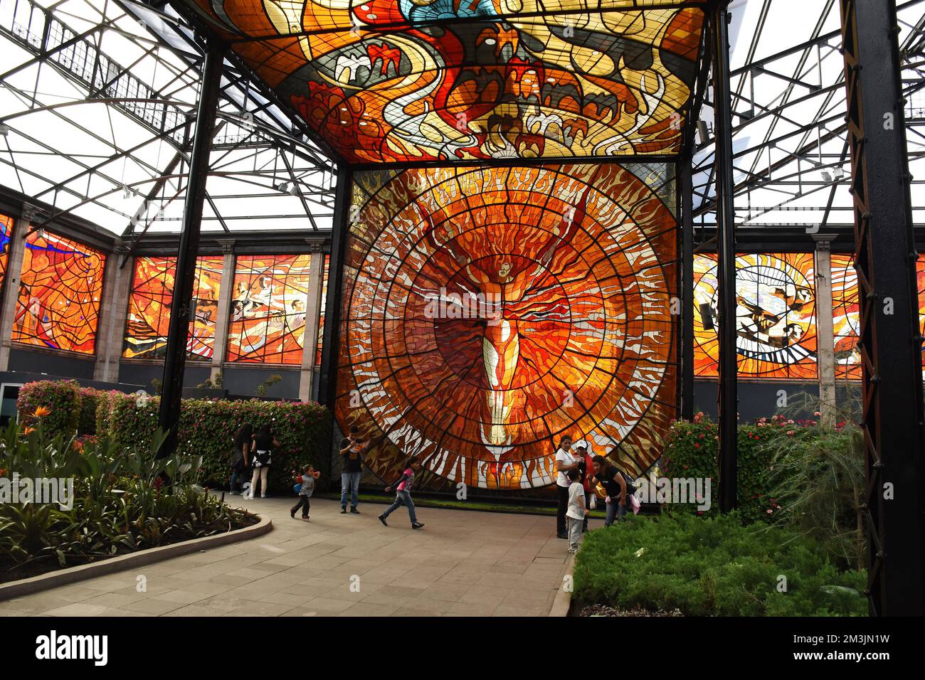 Detail of the Botanical Garden The Cosmovitral, this stained glass ...