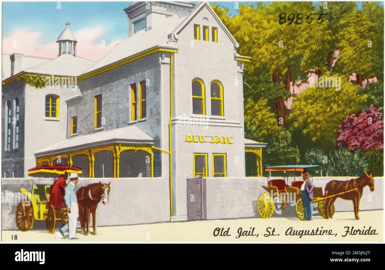 Old Jail, St. Augustine, Florida , Historic buildings, Tichnor Brothers ...
