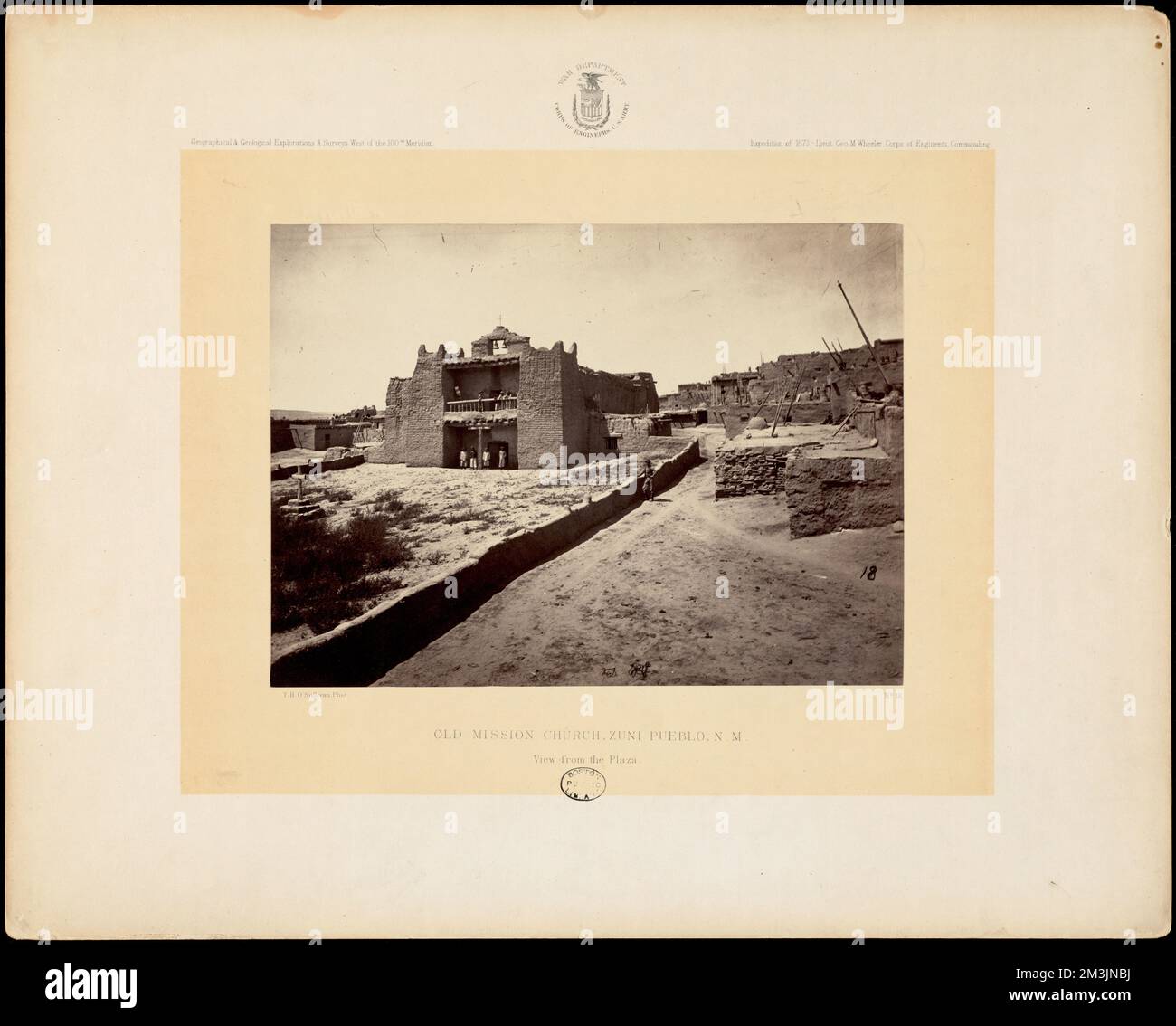 Old mission church, Zuni Pueblo, N.M. View from the plaza ...