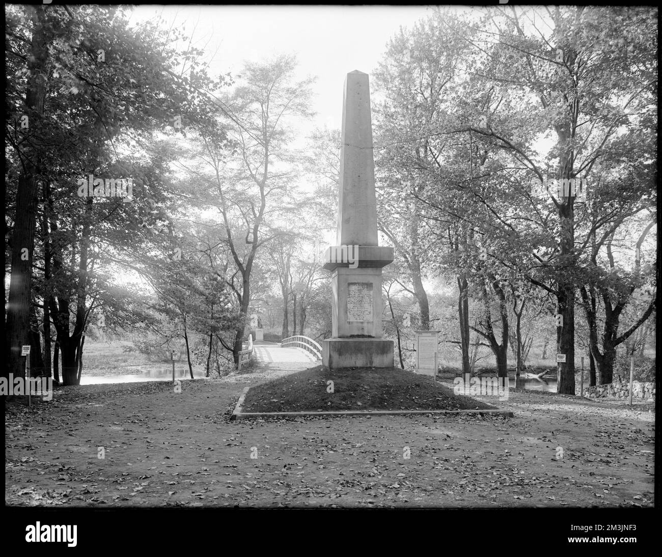 Old North Bridge and the battleground and monument , Monuments ...