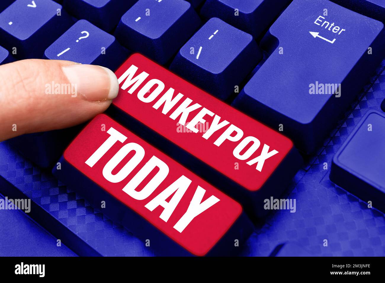 Text sign showing Monkeypox. Conceptual photo poxvirus of Africa caused ...