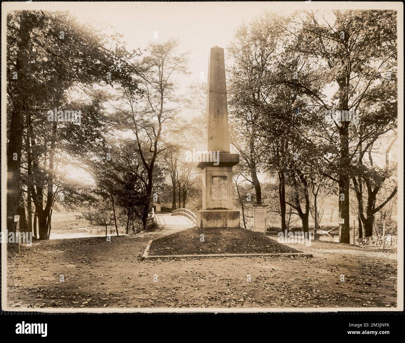 Old North Bridge and the battleground and monument , Monuments ...