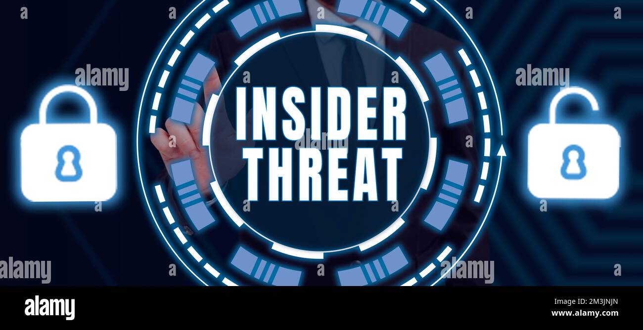 Conceptual caption Insider Threat. Word Written on security threat that ...