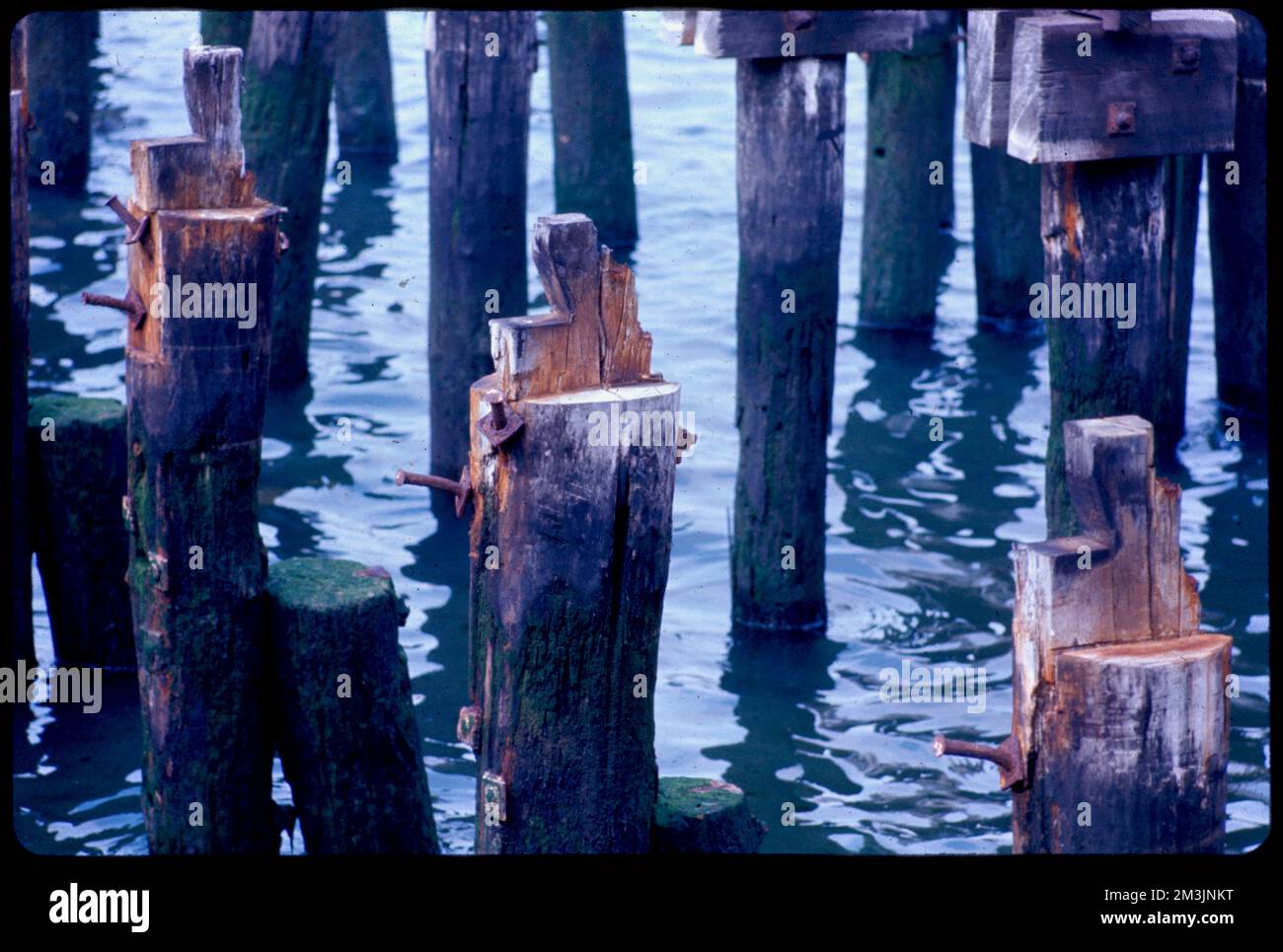 Old pier pylons, Boston , Pylons Bridges. Edmund L. Mitchell Collection ...