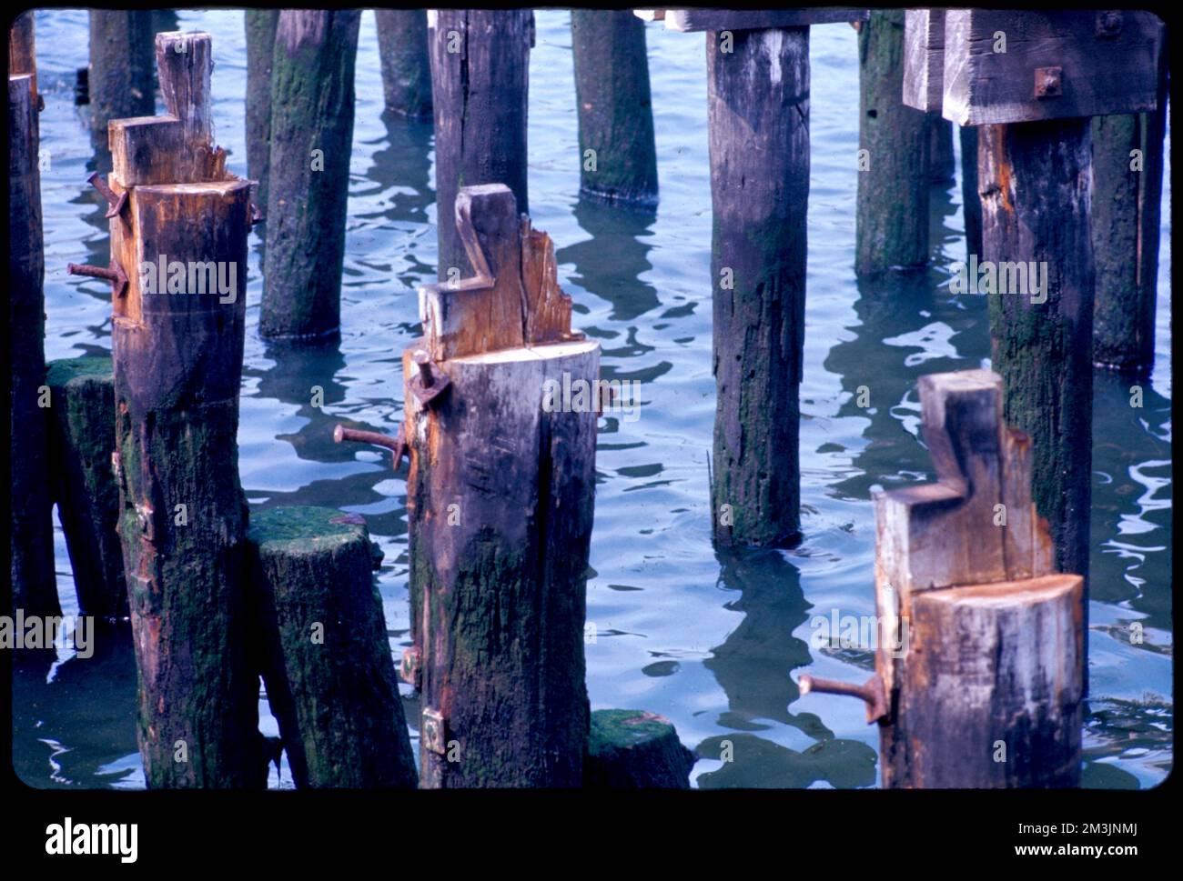 Old pier pylons, Boston , Pylons Bridges. Edmund L. Mitchell Collection ...
