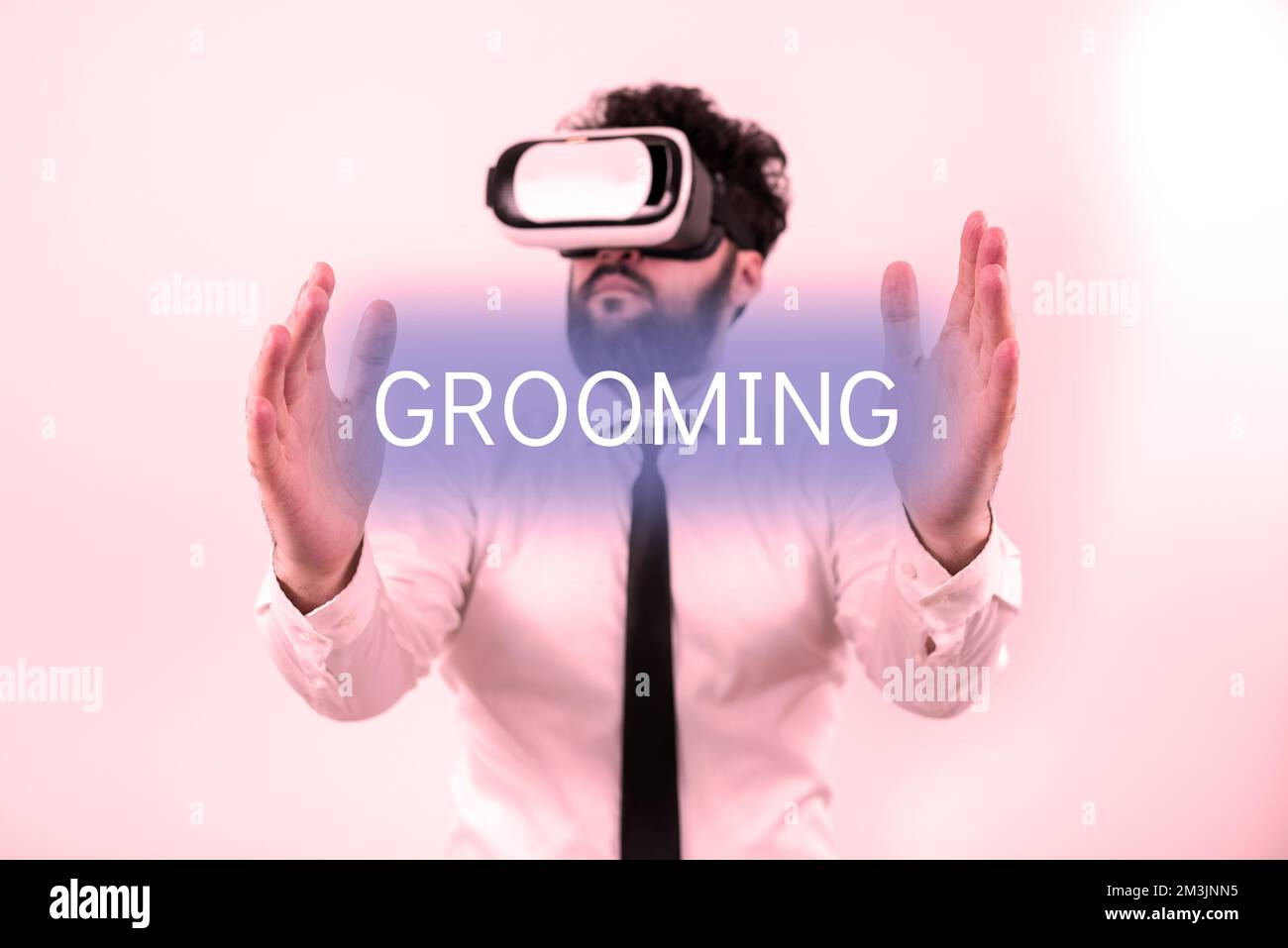 Text sign showing Grooming. Word Written on hygienic care and enhancing ...