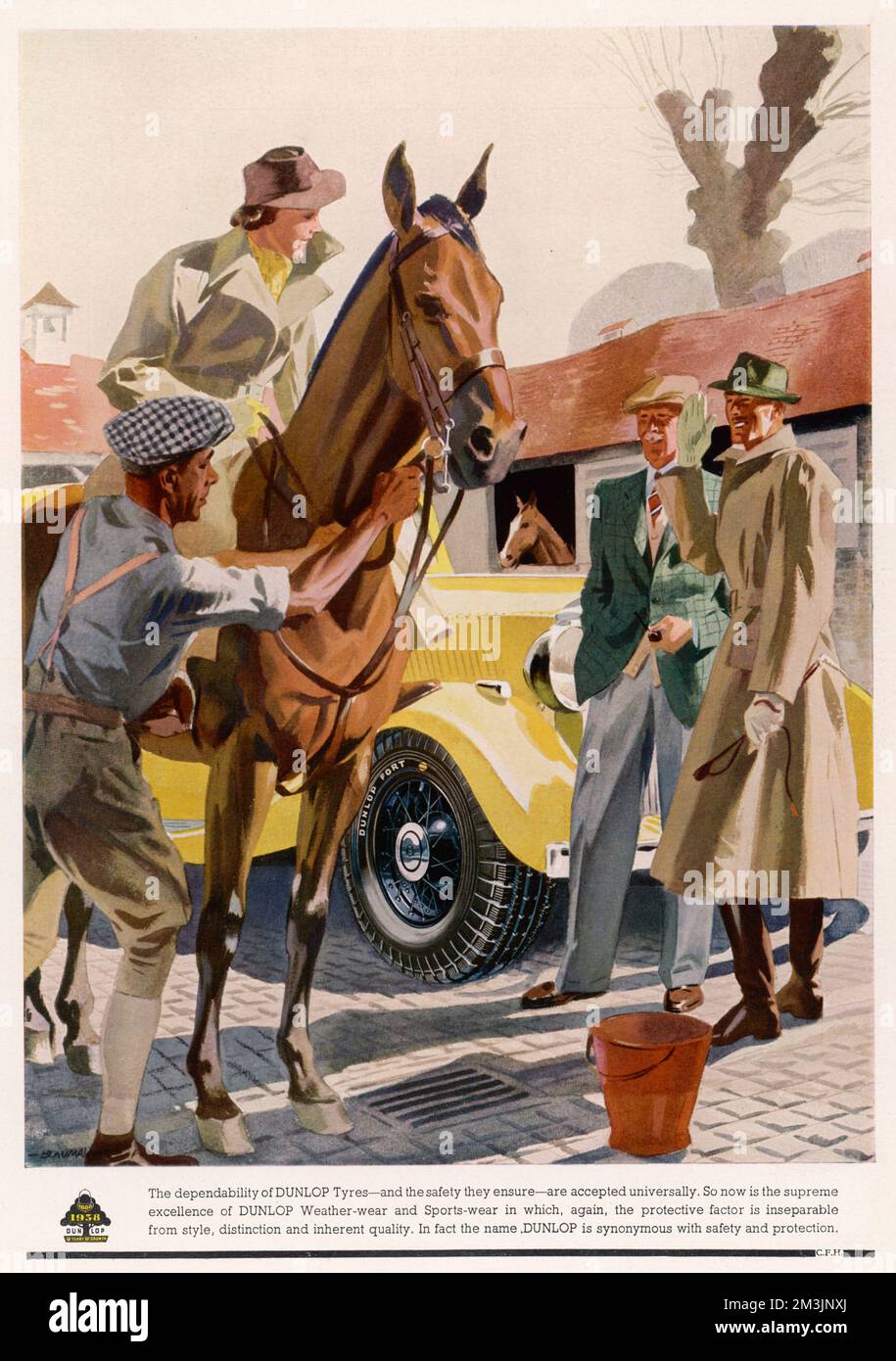 Country gentry with horse and car Date: 1938 Stock Photo - Alamy