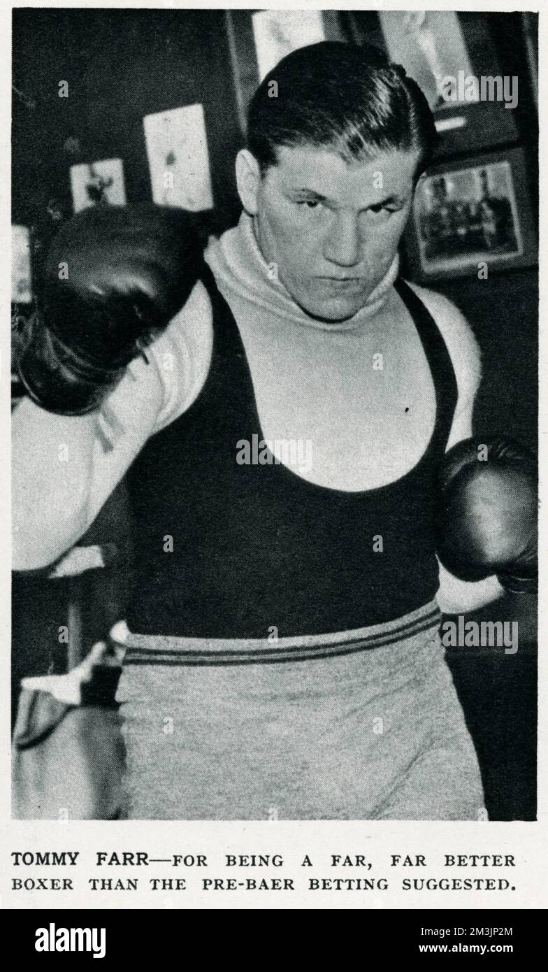 Tommy Farr (1914 - 1986) born in Clydach Vale, Wales, heavyweight boxer ...