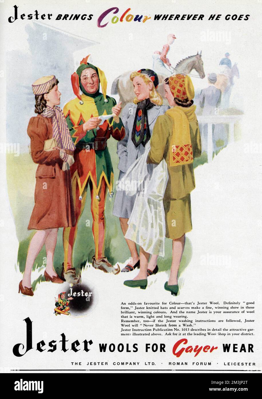 Advert for Jester wool 1947 Stock Photo - Alamy