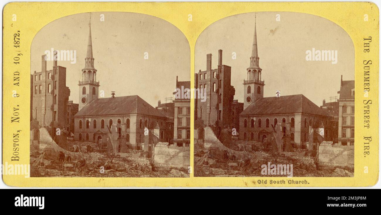 Old South Church , Fires, Churches, Great Fire, Boston, Mass., 1872 ...