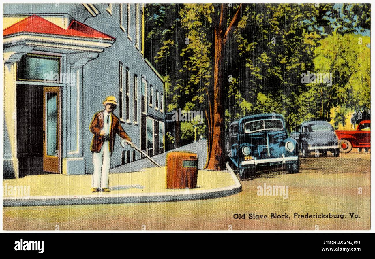 Old Slave Block, Fredericksburg, Va. , Cities & towns, Tichnor Brothers ...