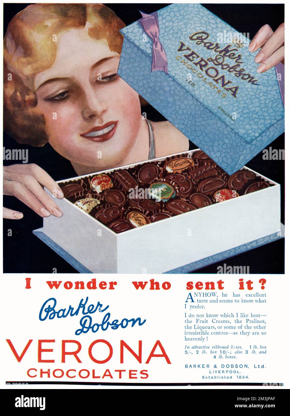 1920s advert chocolate hi-res stock photography and images - Alamy
