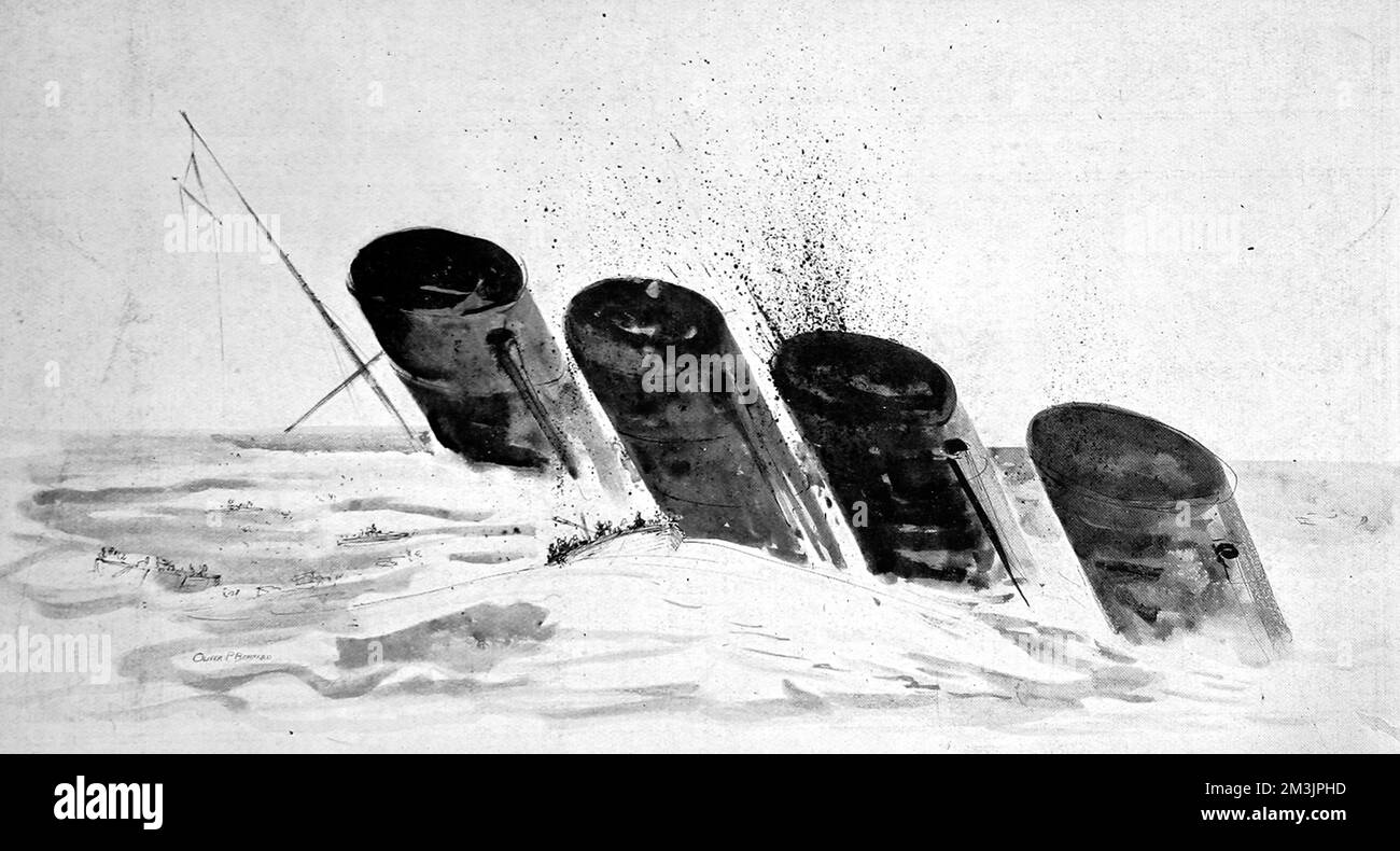 Sketch of the Lusitania sinking Stock Photo - Alamy