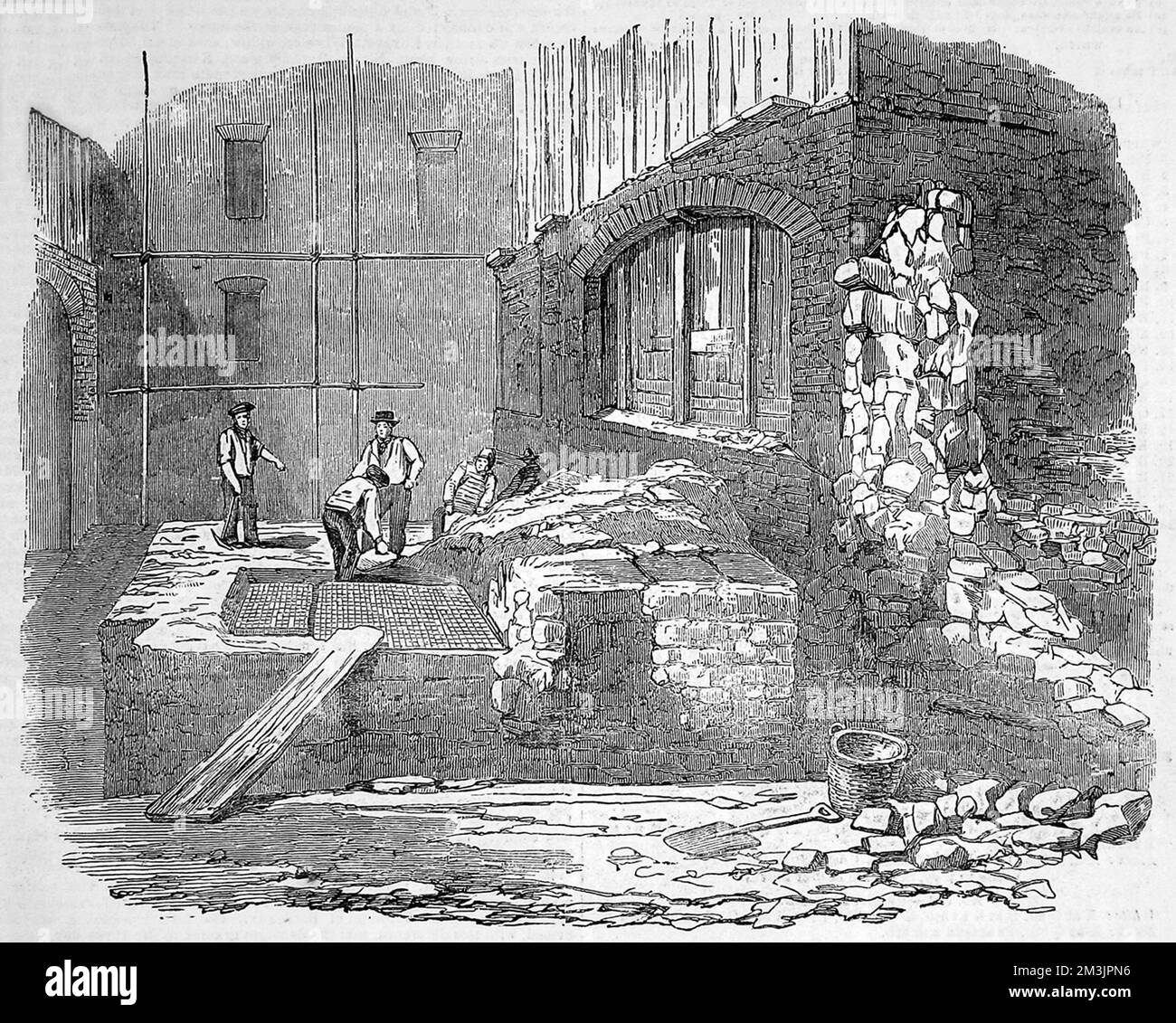 A Roman tesselated pavement discovered by workmen at a depth of 12 feet ...