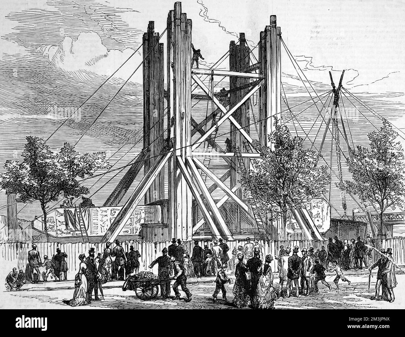 Raising Cleopatra's Needle Stock Photo - Alamy