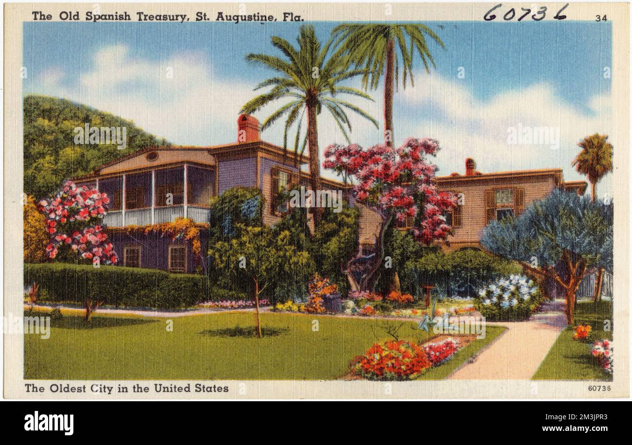 The old Spanish Treasury, St. Augustine, Florida, the oldest city in ...
