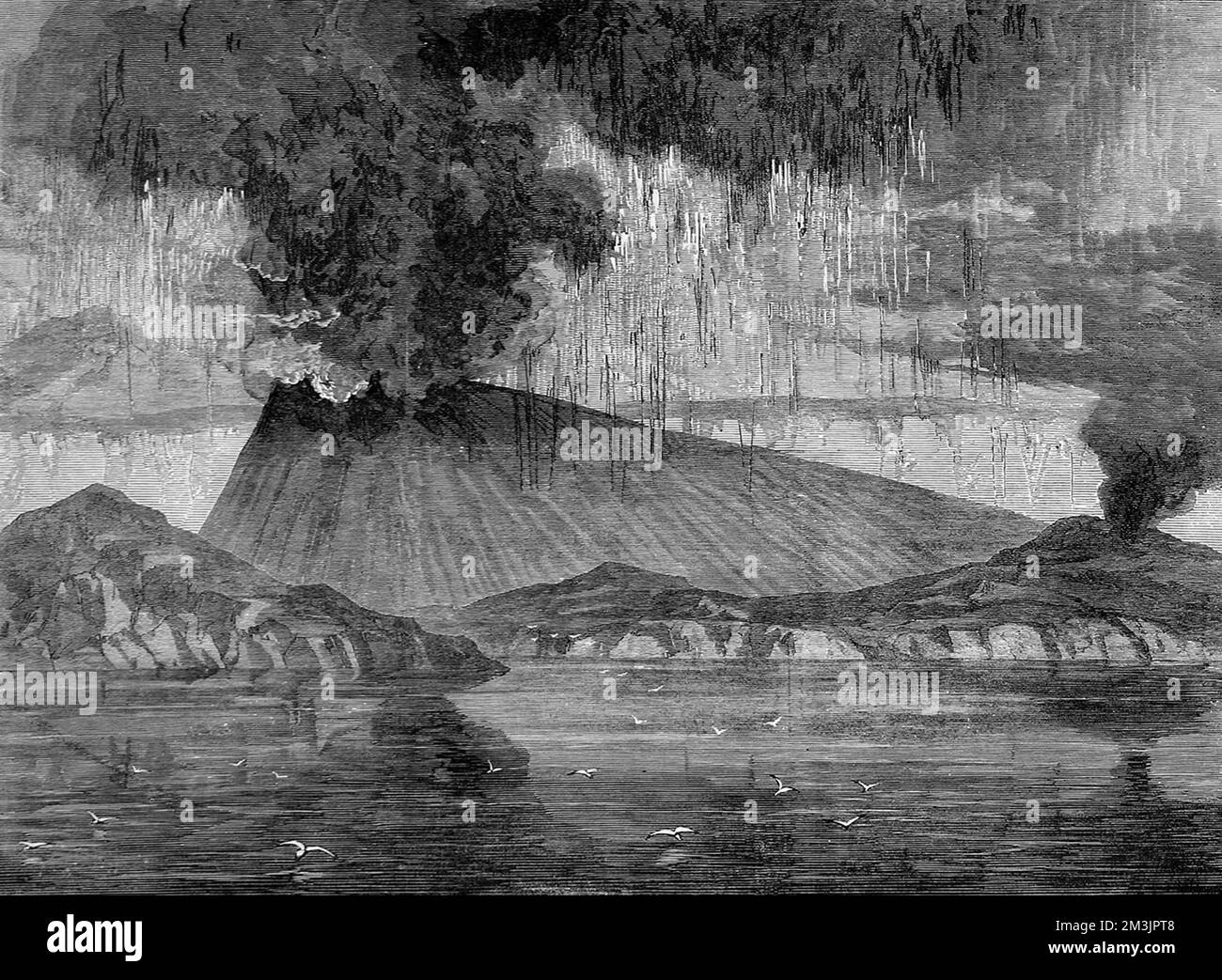 A Volcanic Eruption On The Island Of Santorin Santorini The Volcano Is A Mass Of Limestone