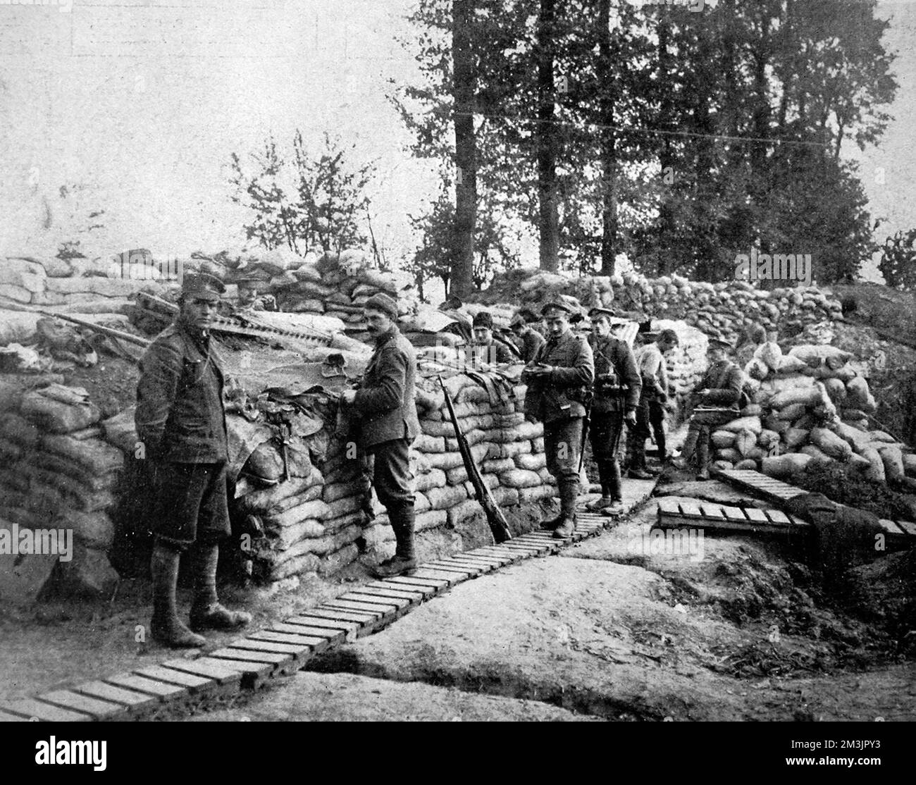 A British firing-line trench Stock Photo - Alamy