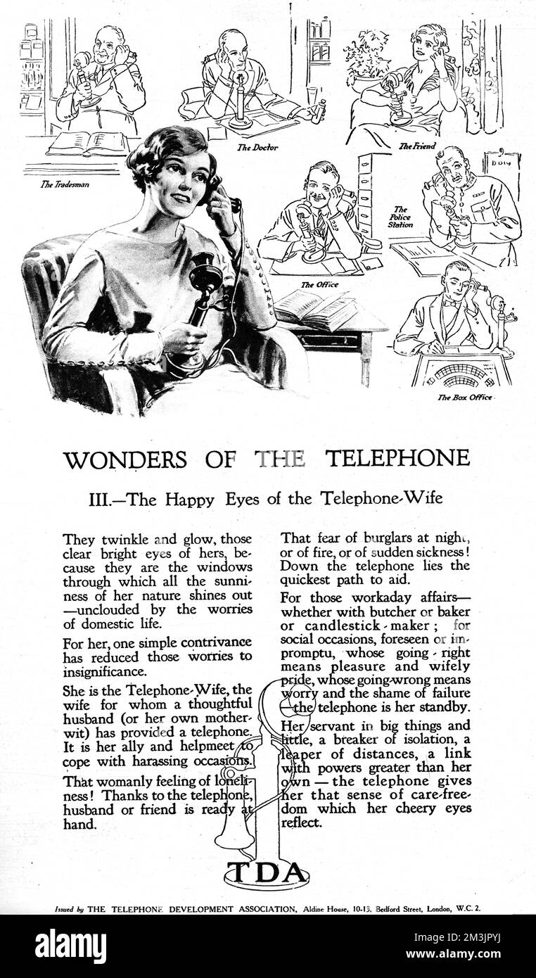 Wonders of the telephone 1925 Stock Photo - Alamy