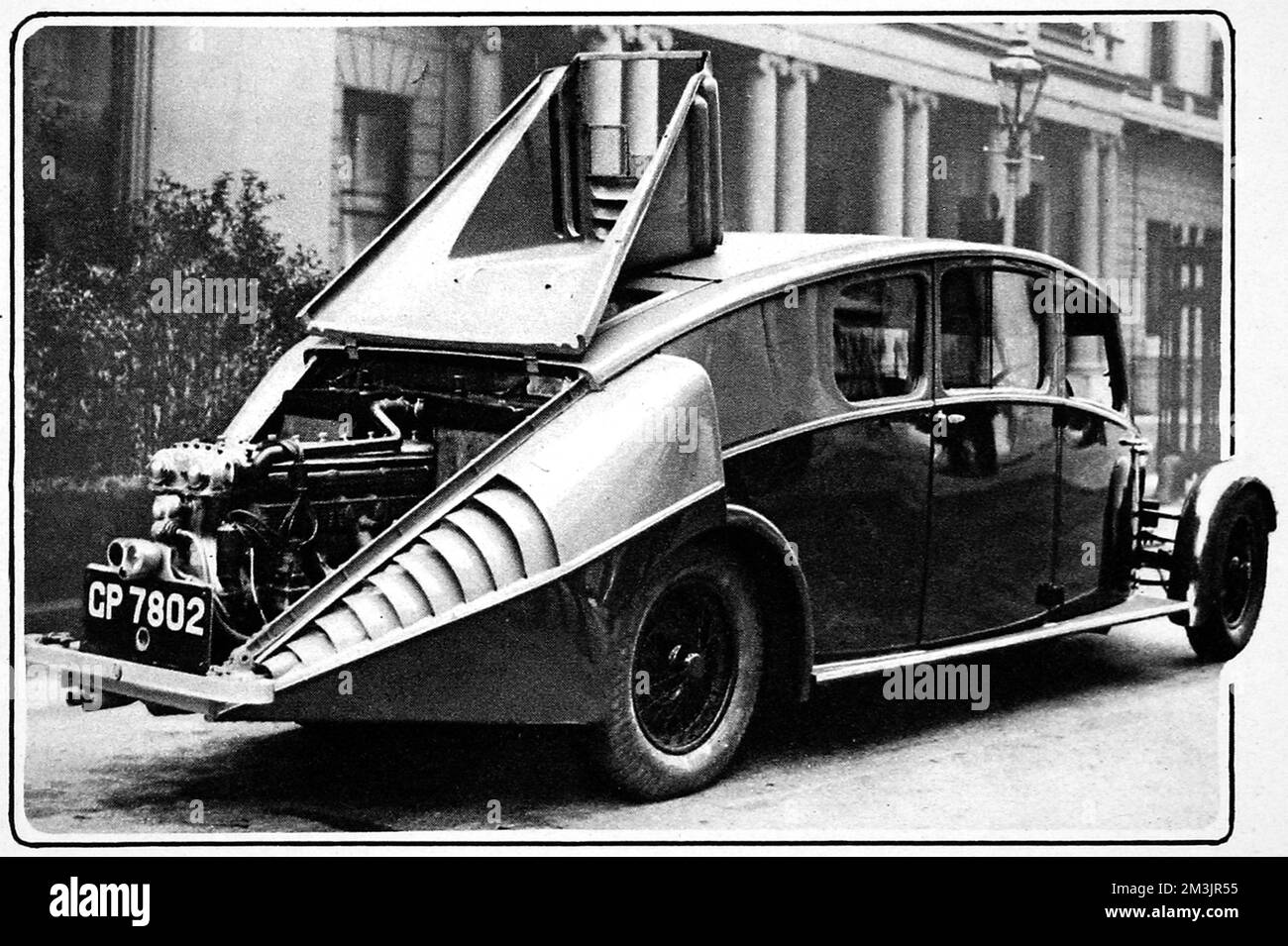 The Burney Streamlined car, with engine placed at the back. The car was ...