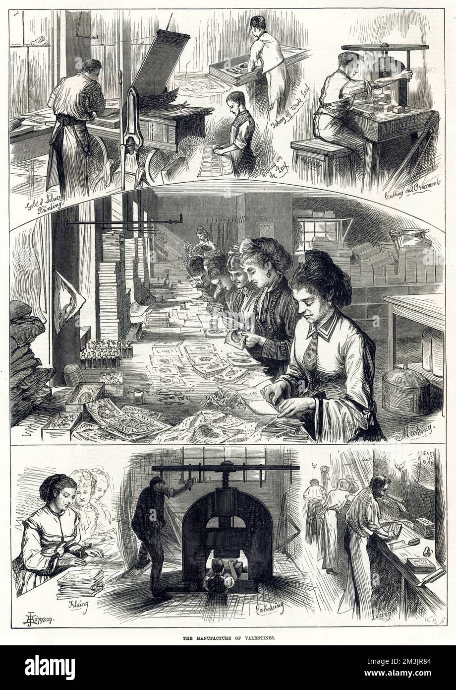 Valentines Day Card Production Stock Photo - Alamy