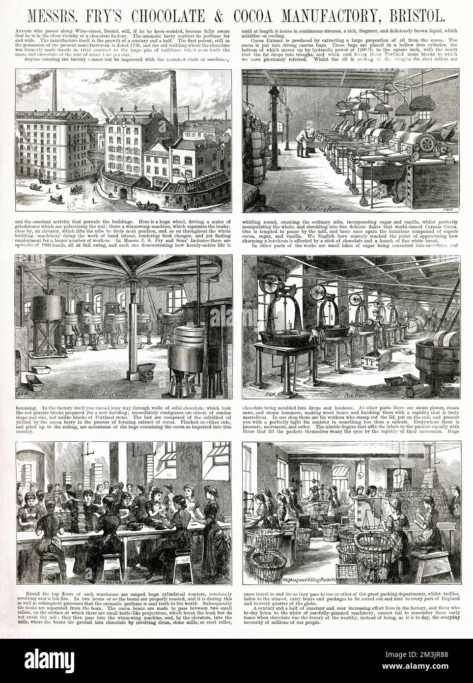Fry's Chocolate & Cocoa manufactory 1884 Stock Photo - Alamy