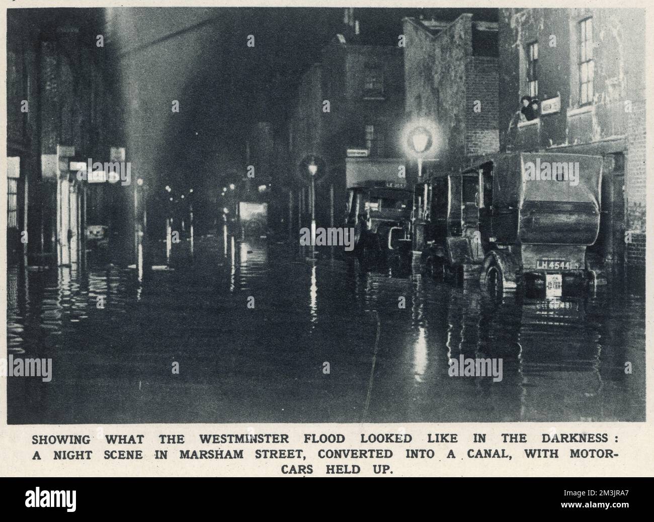 A night scene in Marsham Street in the Westminster area of London ...