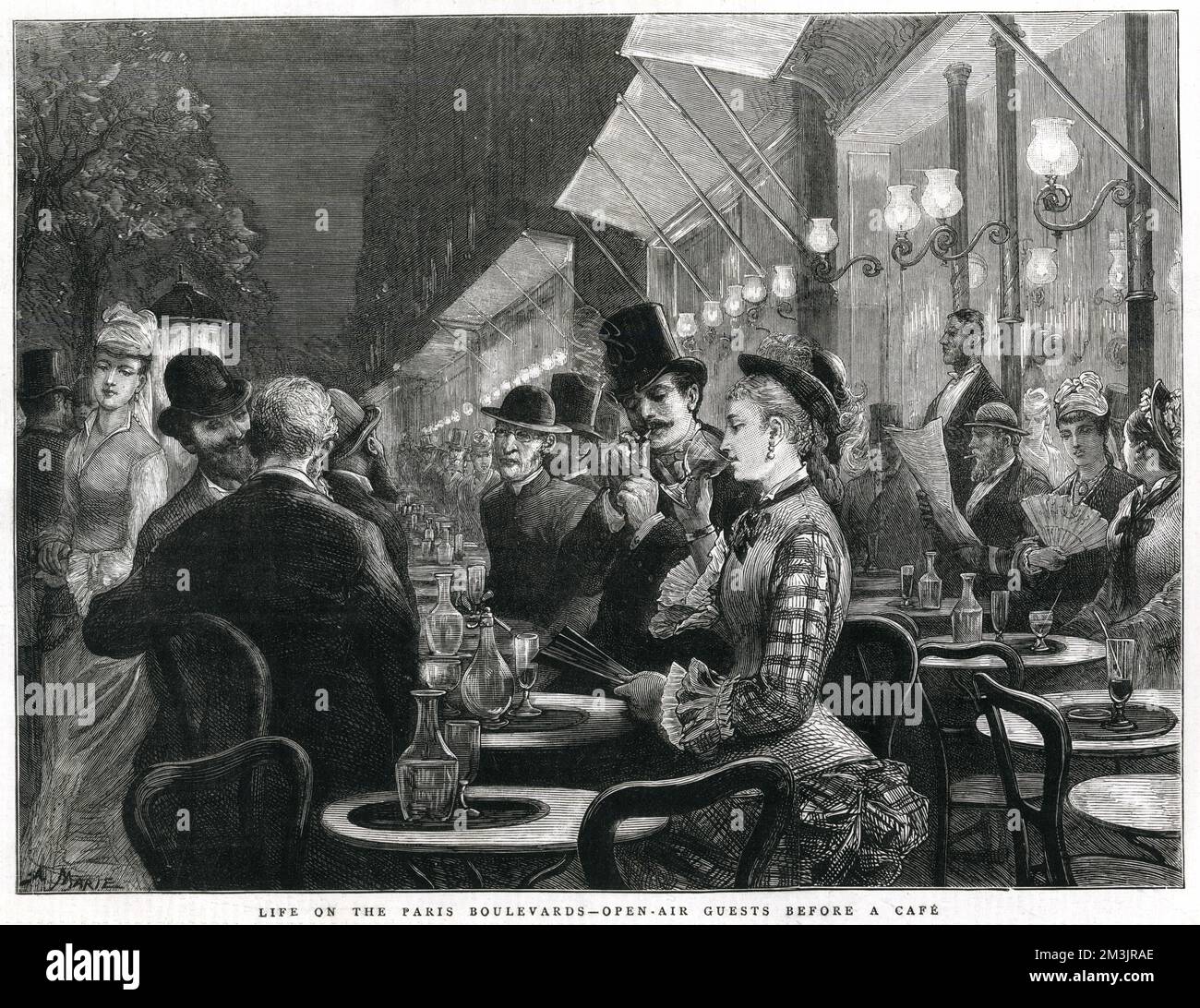 Life on the Paris Boulevards 1877 Stock Photo - Alamy