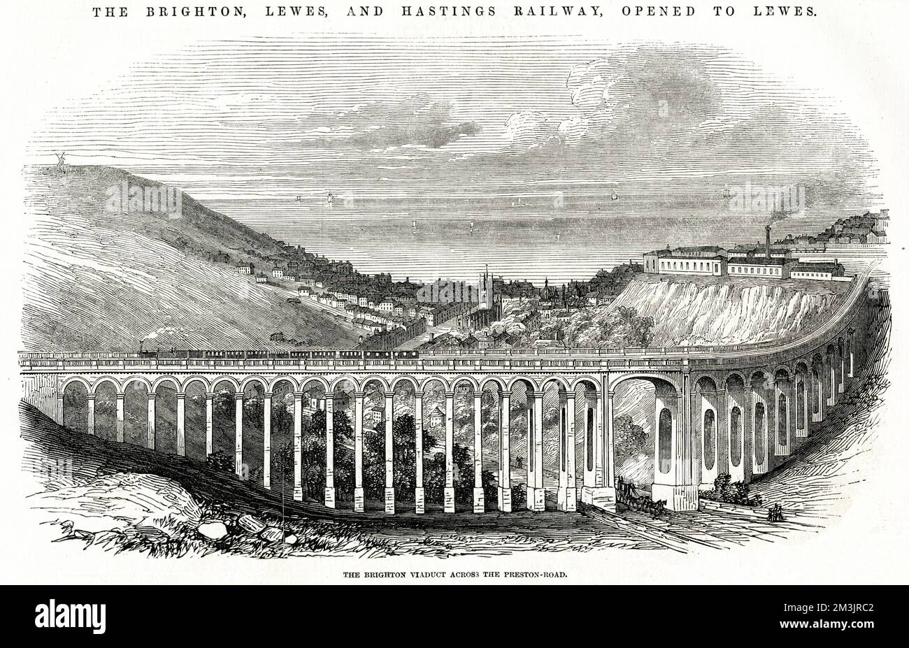 Brighton viaduct across the Preston Road 1846 Stock Photo - Alamy