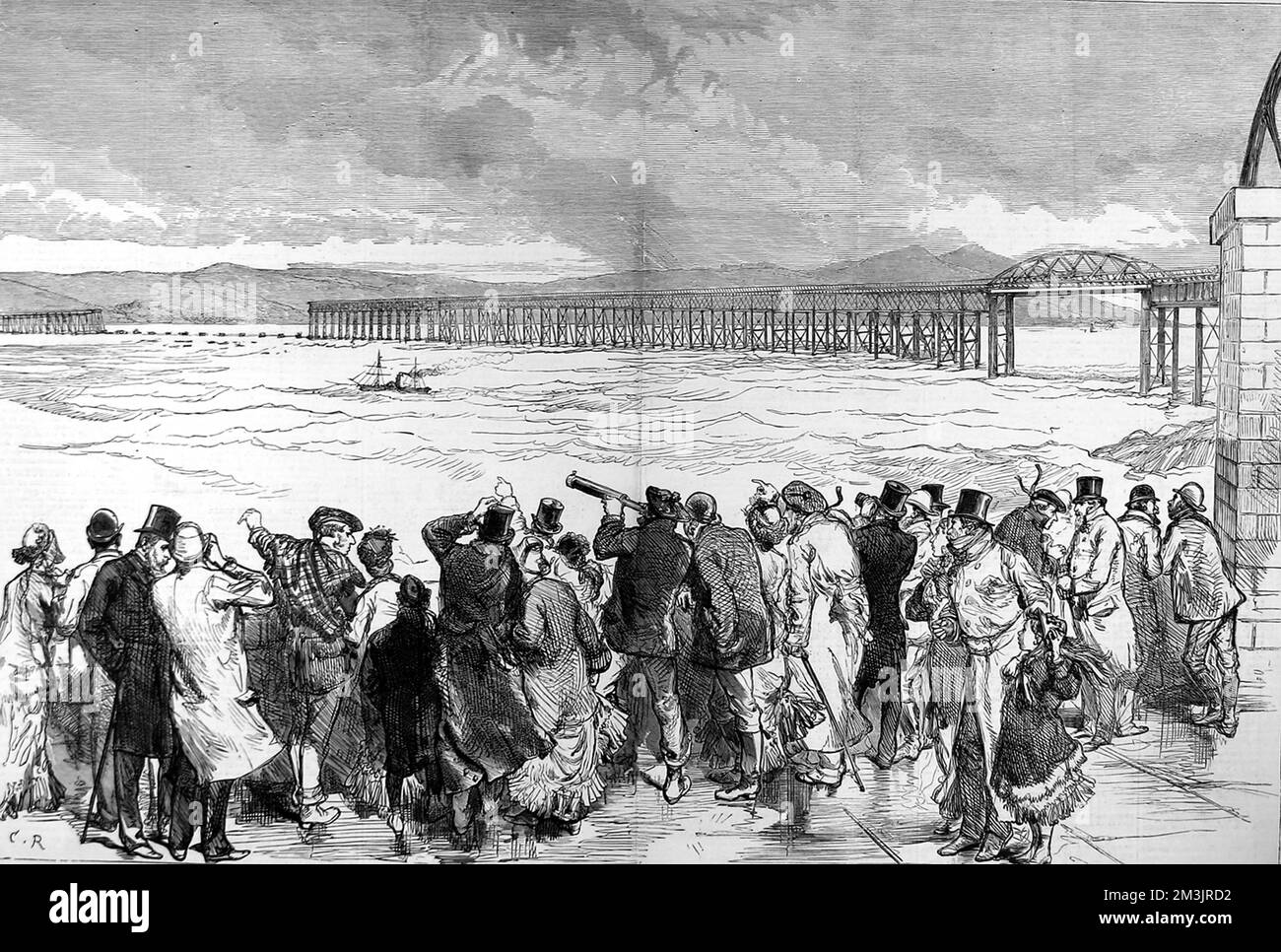 The Tay Bridge the day after the disaster Stock Photo - Alamy