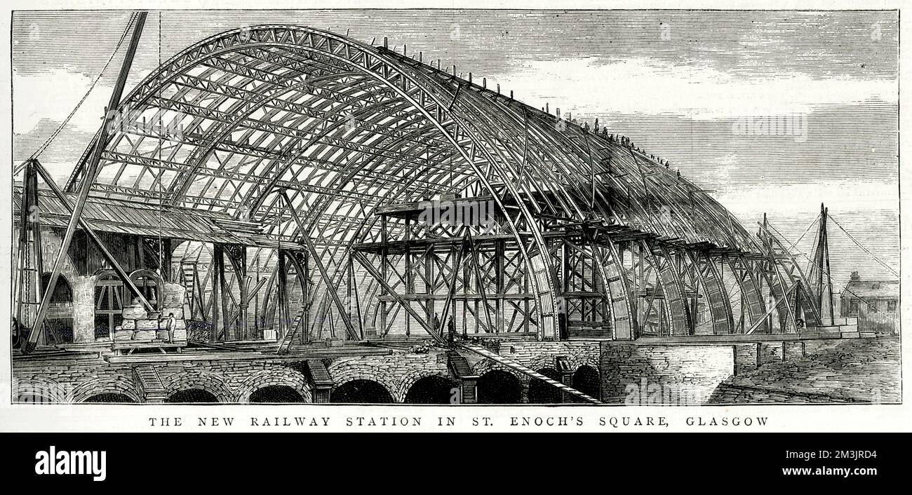 St Enoch's Square, railway station 1876 Stock Photo - Alamy
