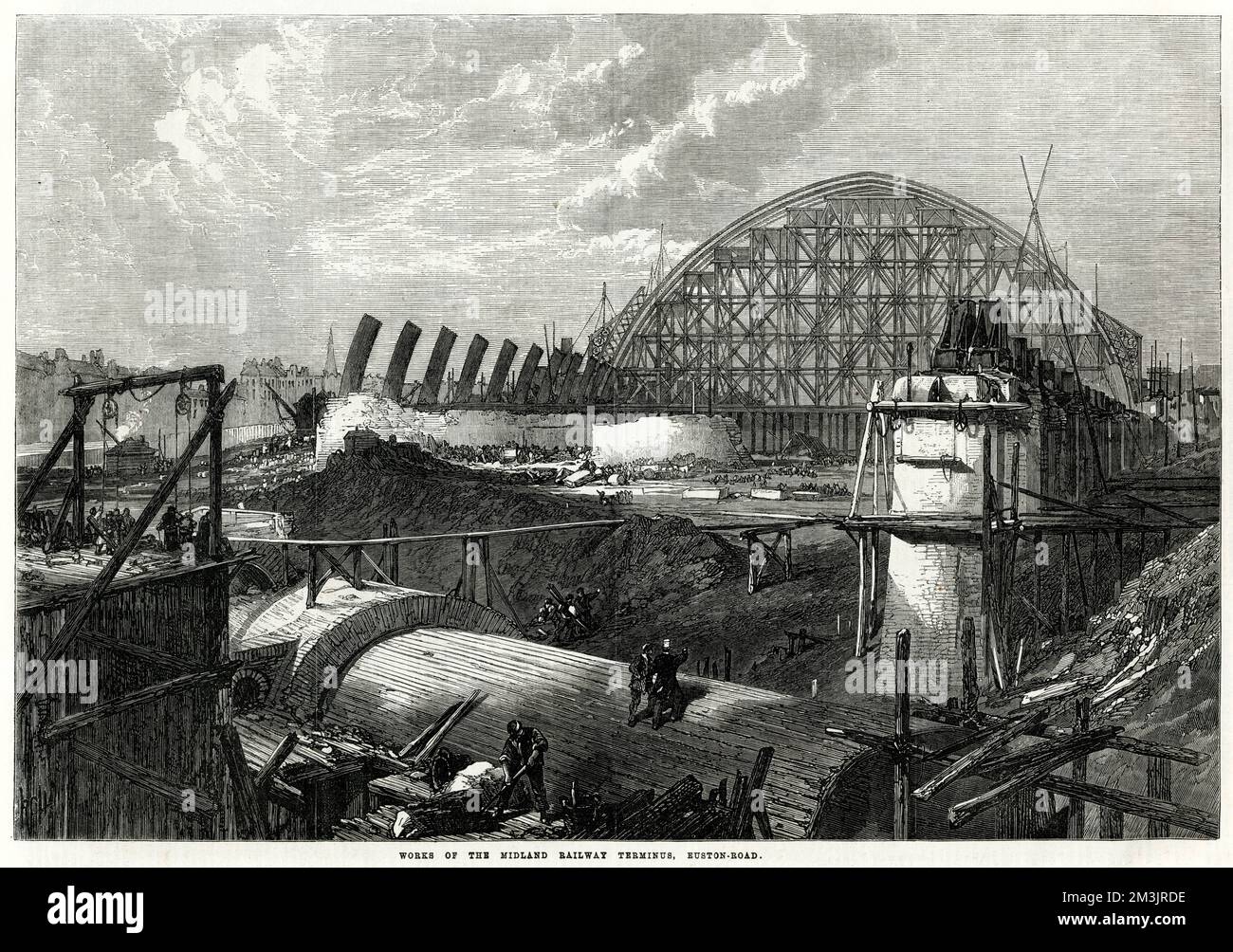 Works on the Midland Railway Terminus 1868 Stock Photo - Alamy