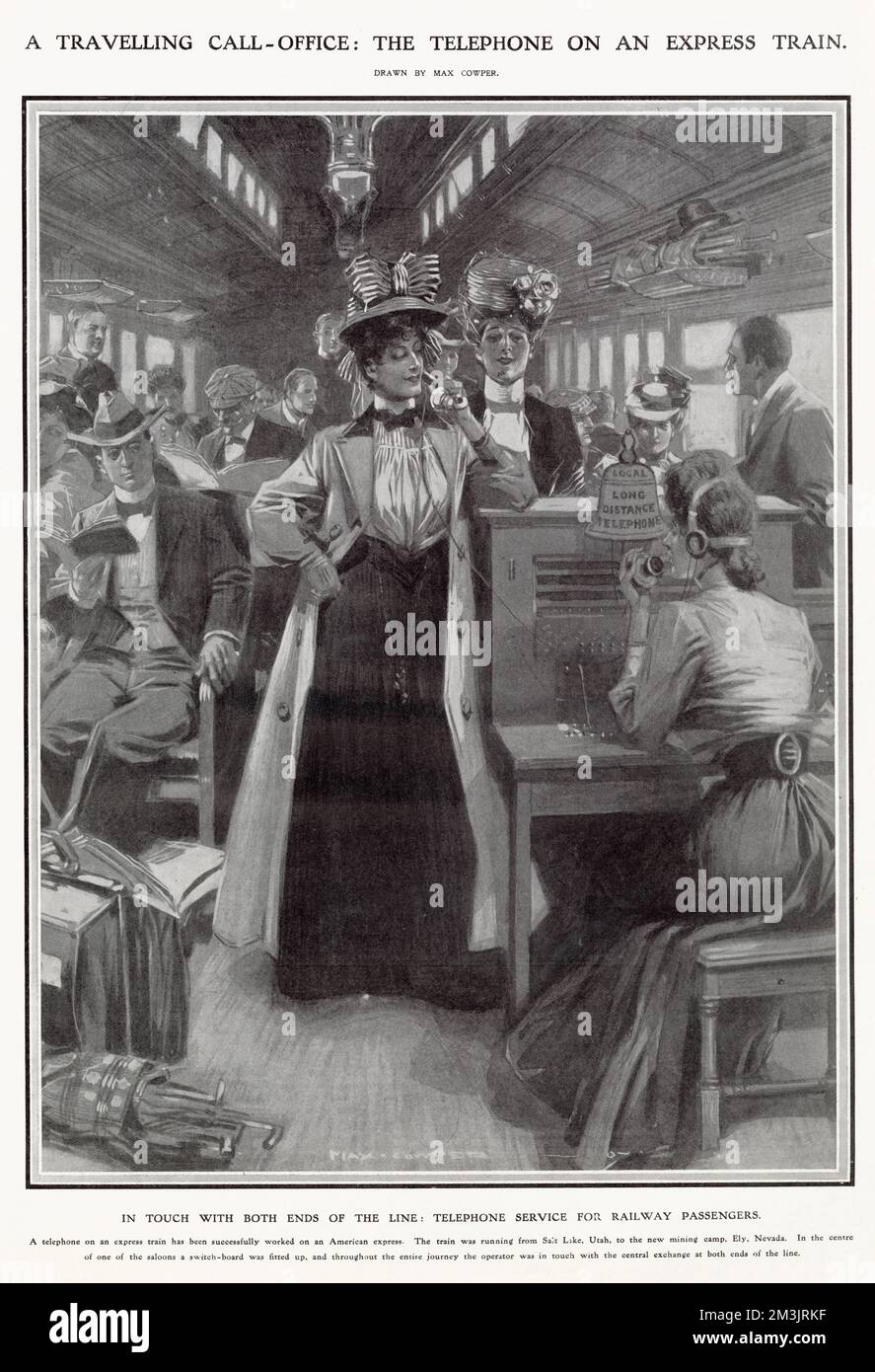 A travelling call office, a telephone in use on an American express ...