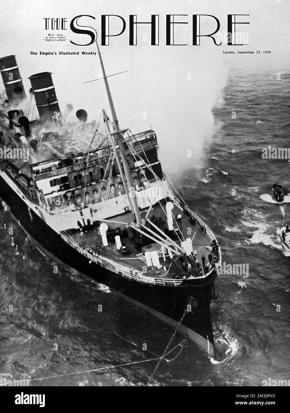 The Morro Castle ablaze off the coast of New Jersey Stock Photo - Alamy