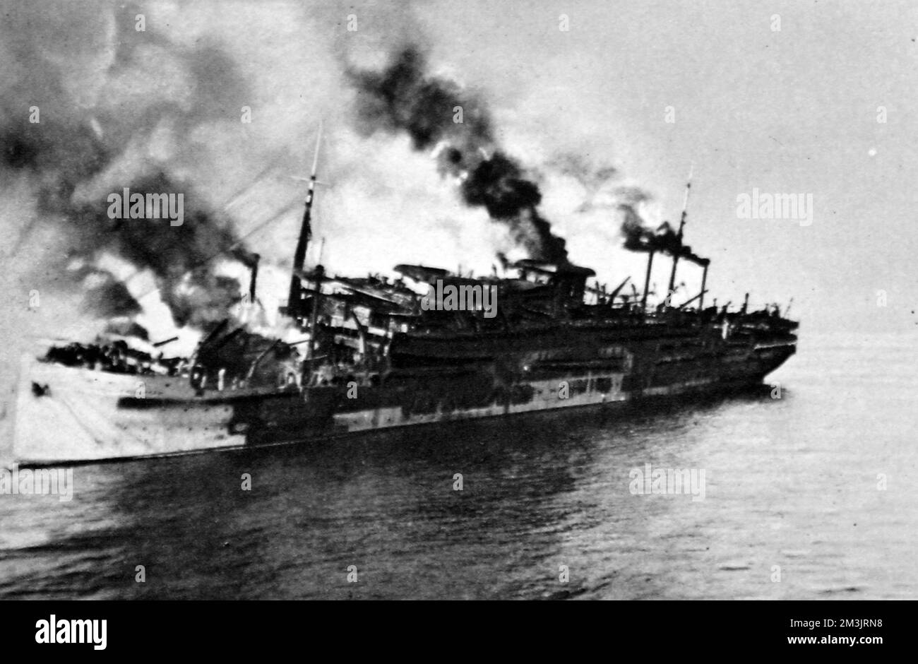 The Georges Philippar, burnt out French liner Stock Photo - Alamy