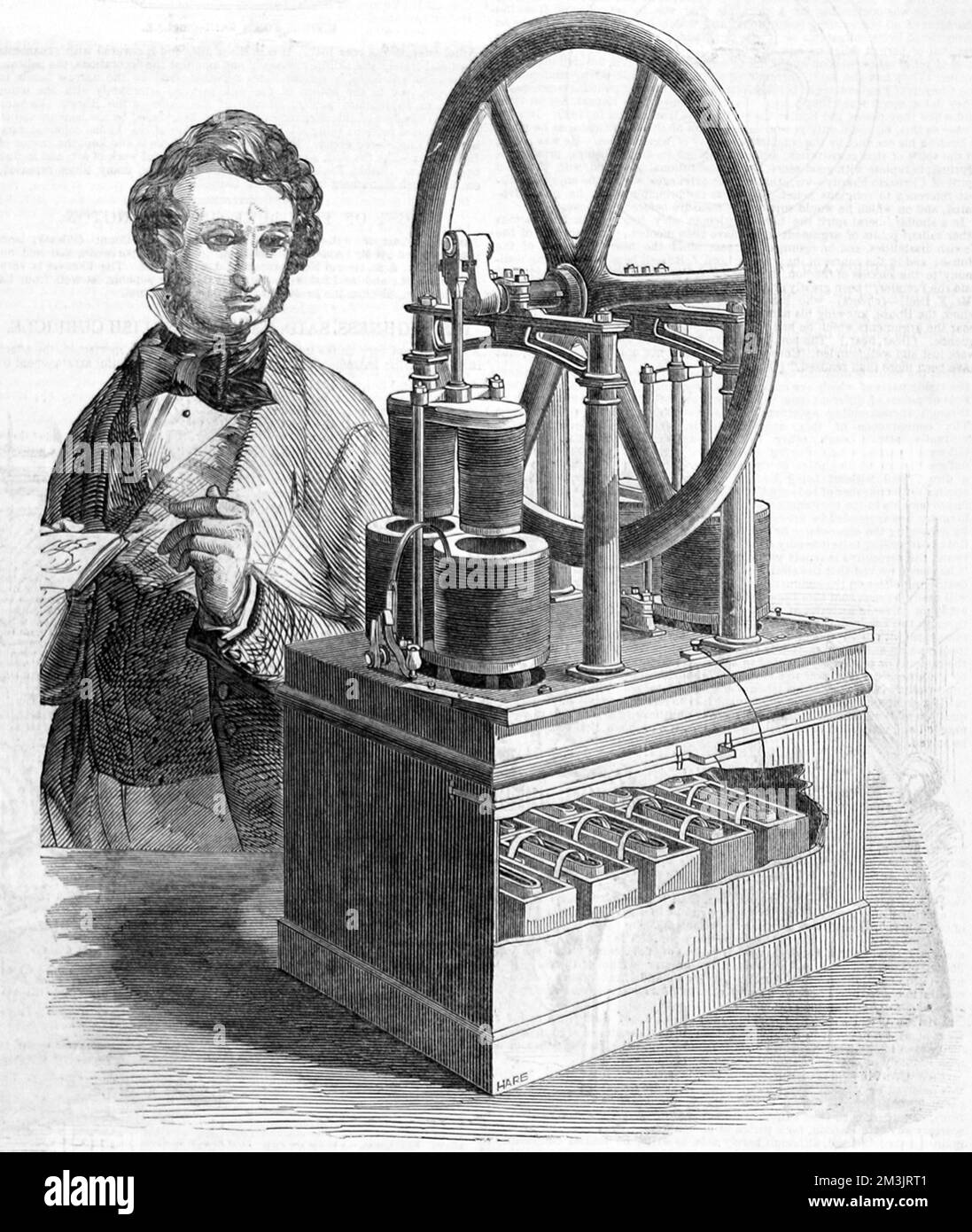 Hjorth's electro-magnetic motive engine 1849 Stock Photo - Alamy