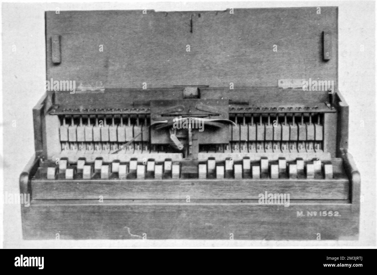 Photograph of a typewriter from 1851. This typewriter resembled a toy ...
