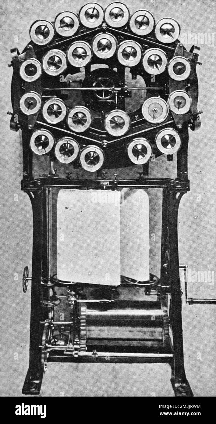 Photograph of the back view of the tide predicting machine, designed by ...