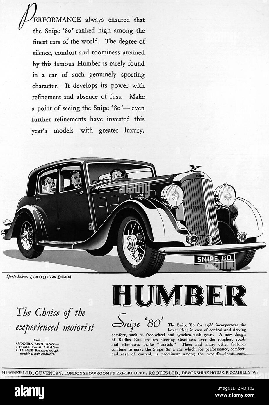 Advertisement for Humber cars Stock Photo - Alamy