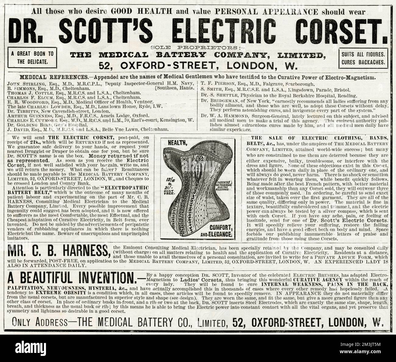 Advert for Dr. Scott's electric corset 1886 Stock Photo - Alamy