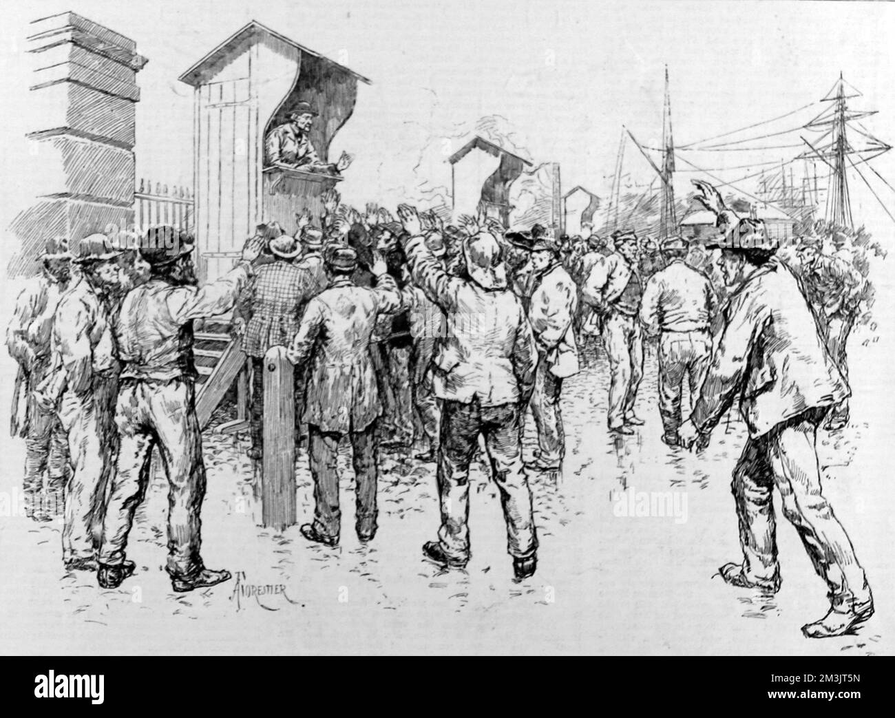 Dock labourers at West India Dock Stock Photo - Alamy