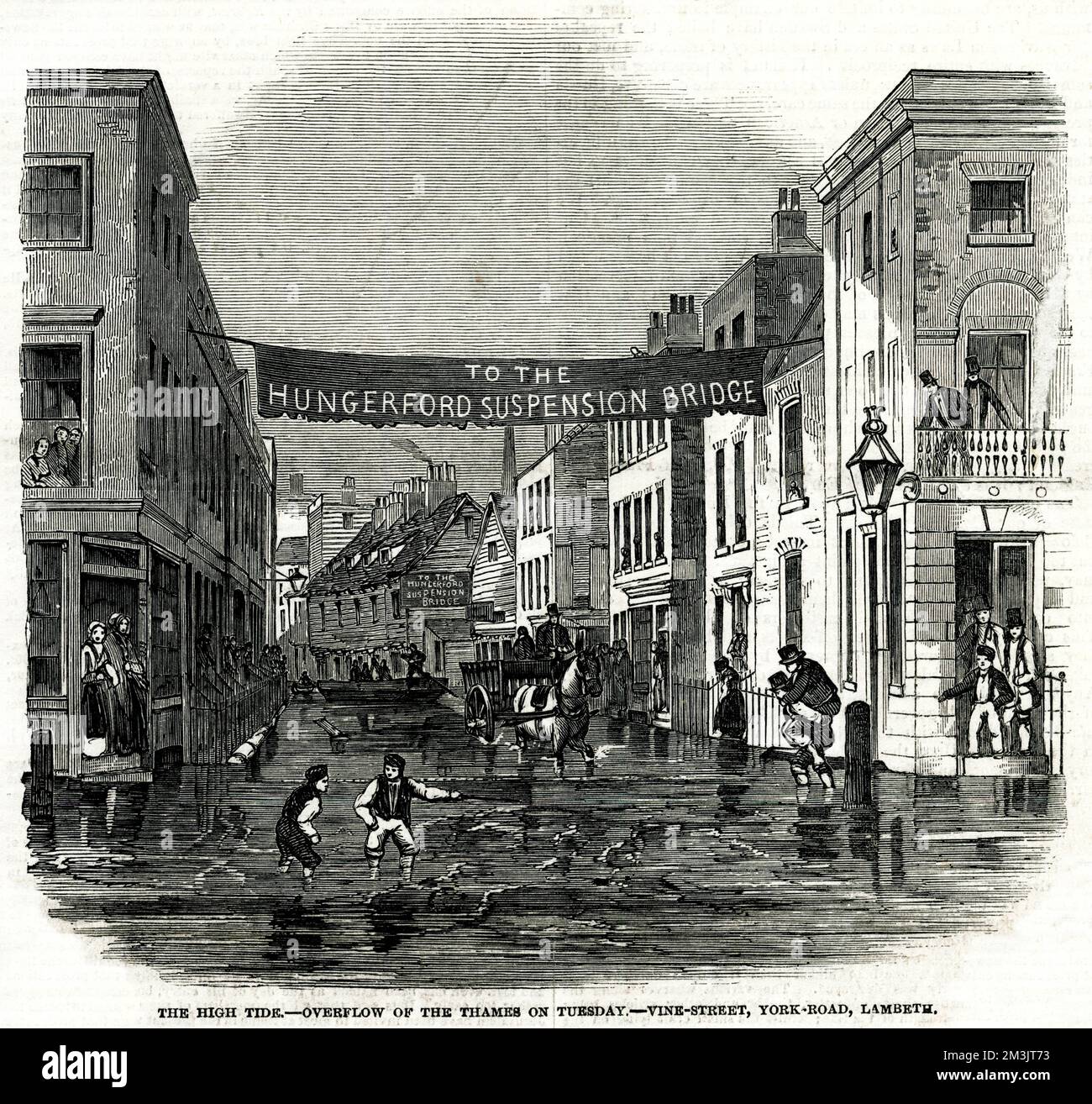 Hide tide, overflow of the River Thames, Vine Street, Lambeth. Date ...