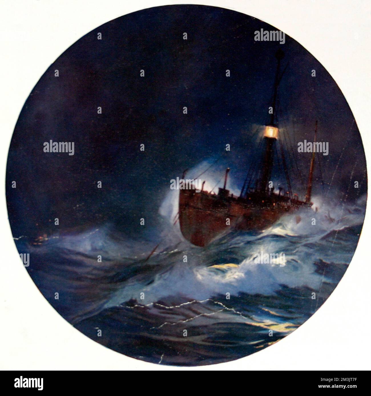 A Trinity House Lightship on a stormy night Stock Photo - Alamy