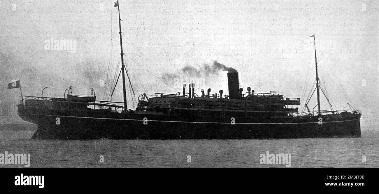 Photograph of the P&O liner SS 'Delhi' at sea in 1911. Built in 1905 ...