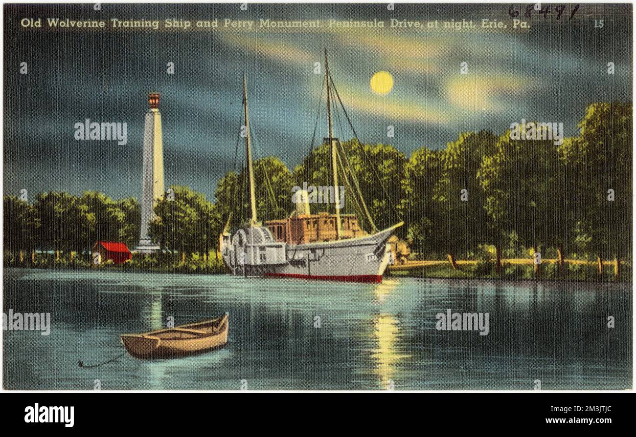 Old Wolverine Training Ship and Perry Monument, Peninsula Drive, at ...
