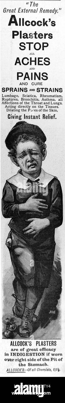 Allcock's plasters; worn on the side of the body to give relief from a ...